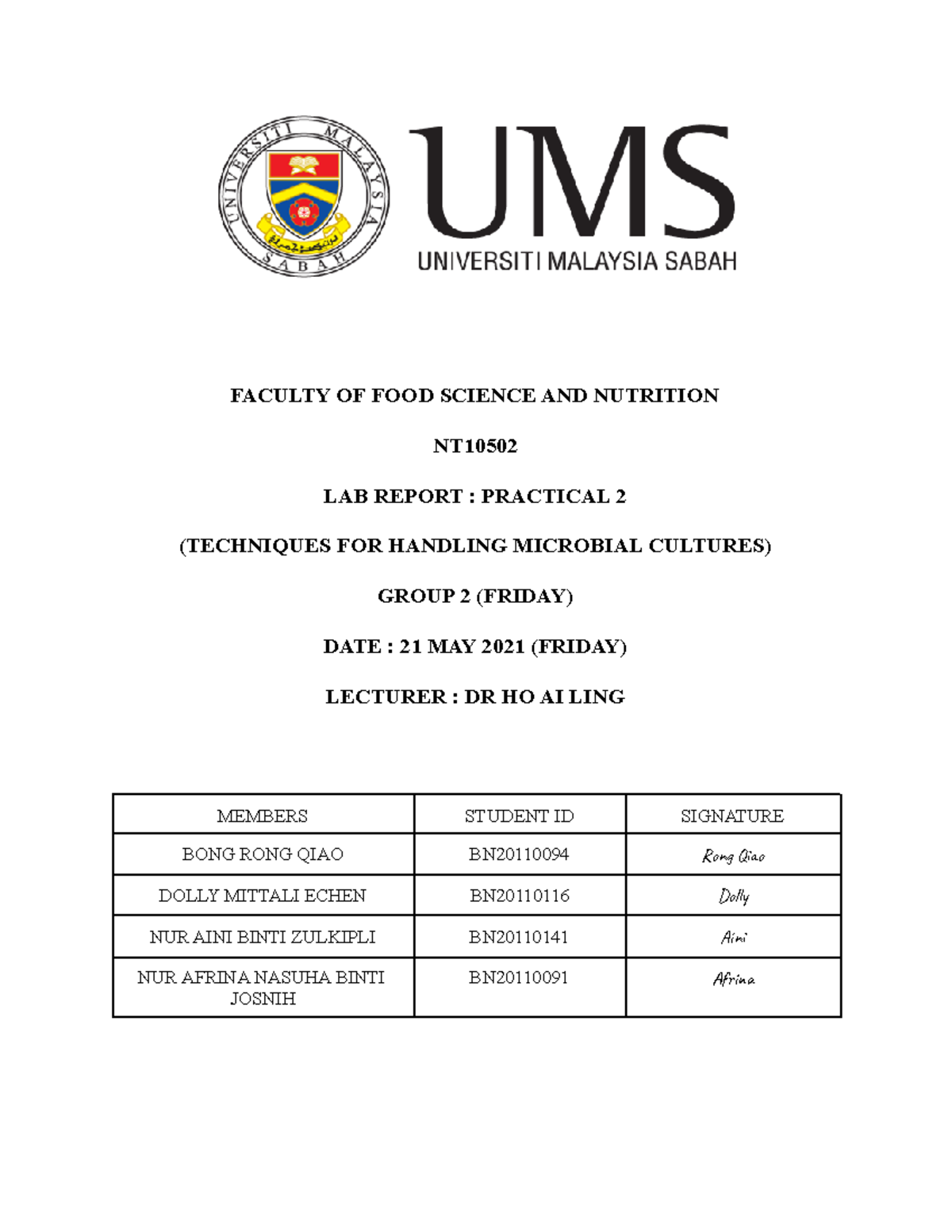 LAB Report Techniques FOR Handling Microbial Cultures - FACULTY OF FOOD ... LAB Report Techniques FOR Handling Microbial Cultures - FACULTY OF FOOD ...