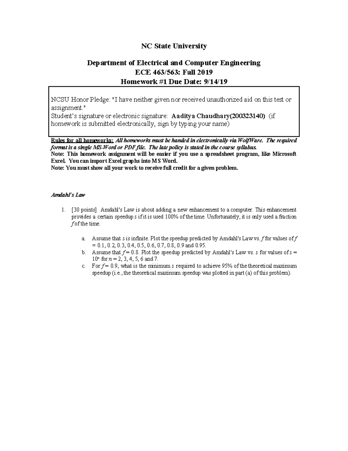 Hw1 - HW1 - NC State University Department of Electrical and Computer ...