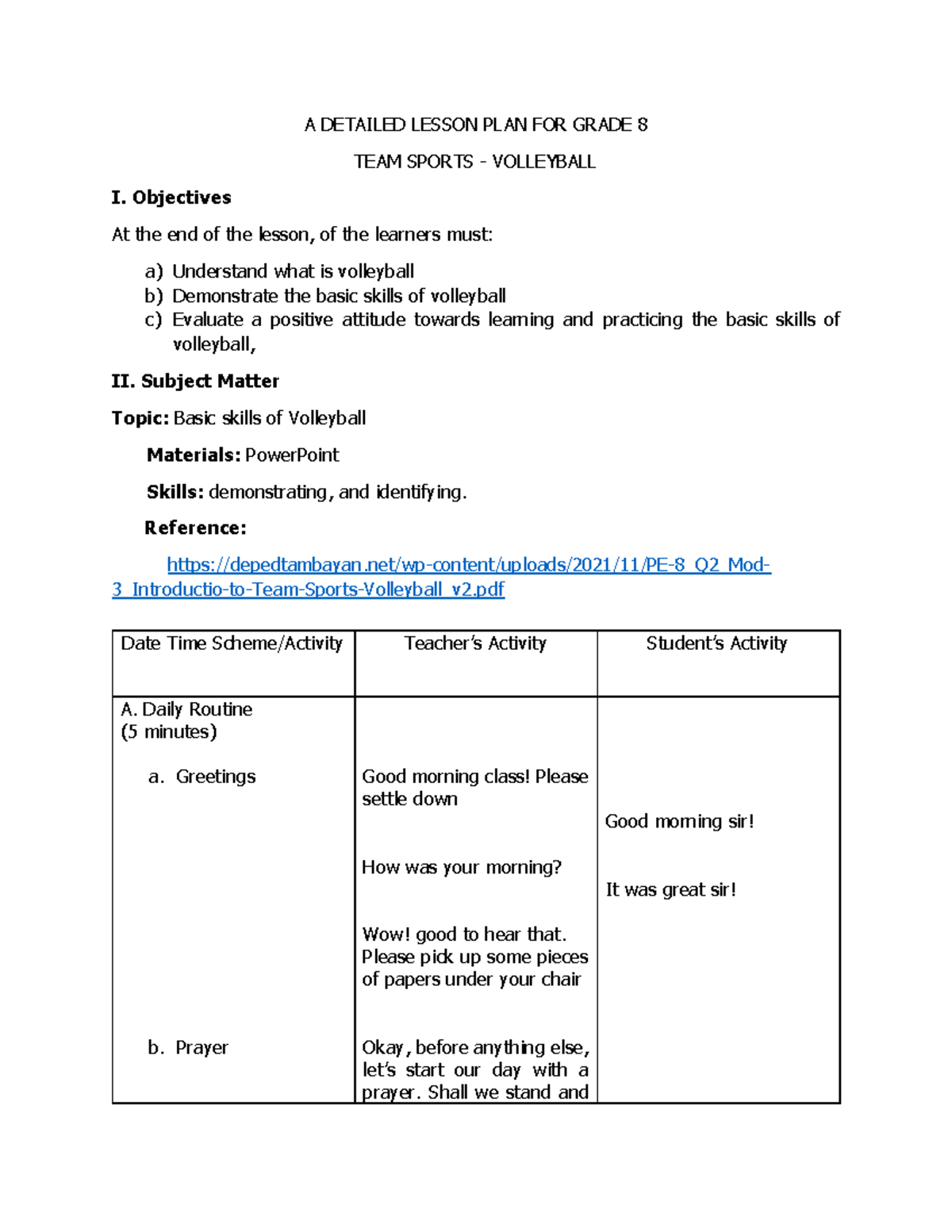A Detailed Lesson PLAN FOR Grade 8 - A DETAILED LESSON PLAN FOR GRADE 8 ...