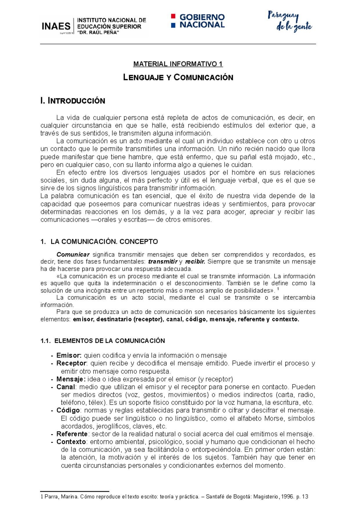2. Material Informativo 1 - MATERIAL INFORMATIVO 1 LENGUAJE Y ...