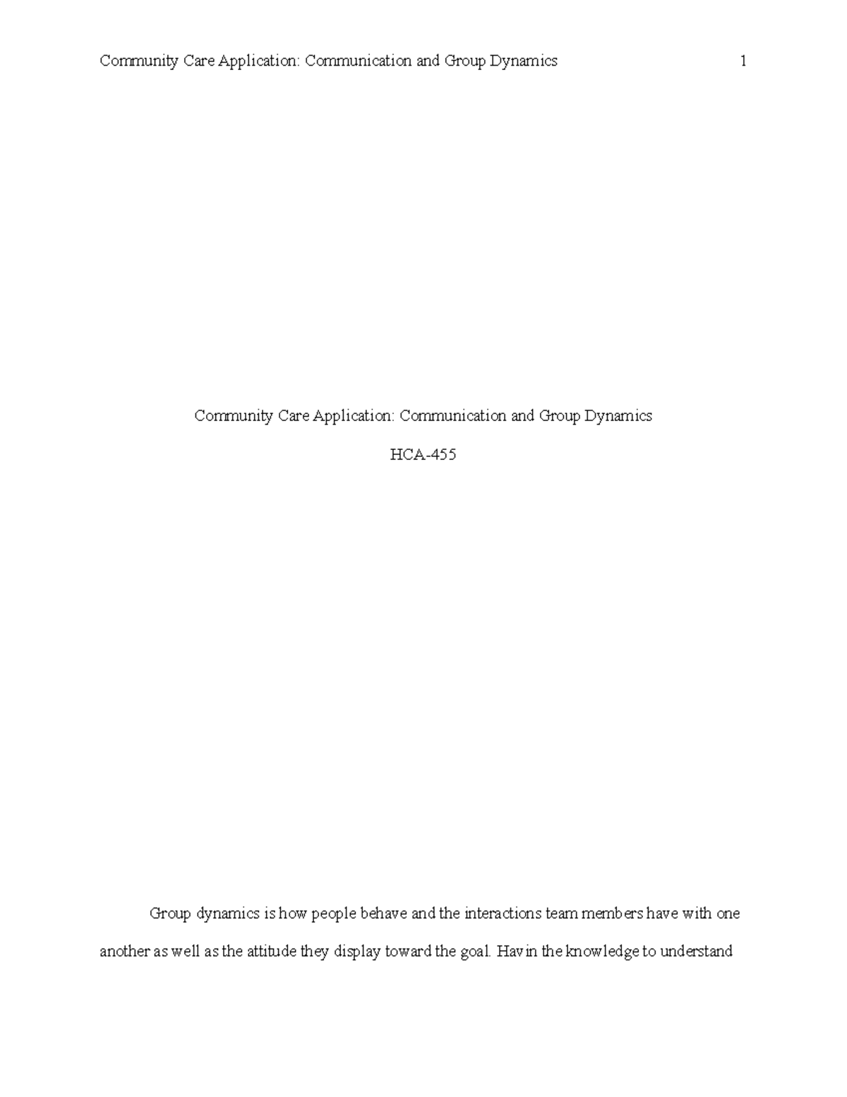 Community Care Application - Havin the knowledge to understand and know ...