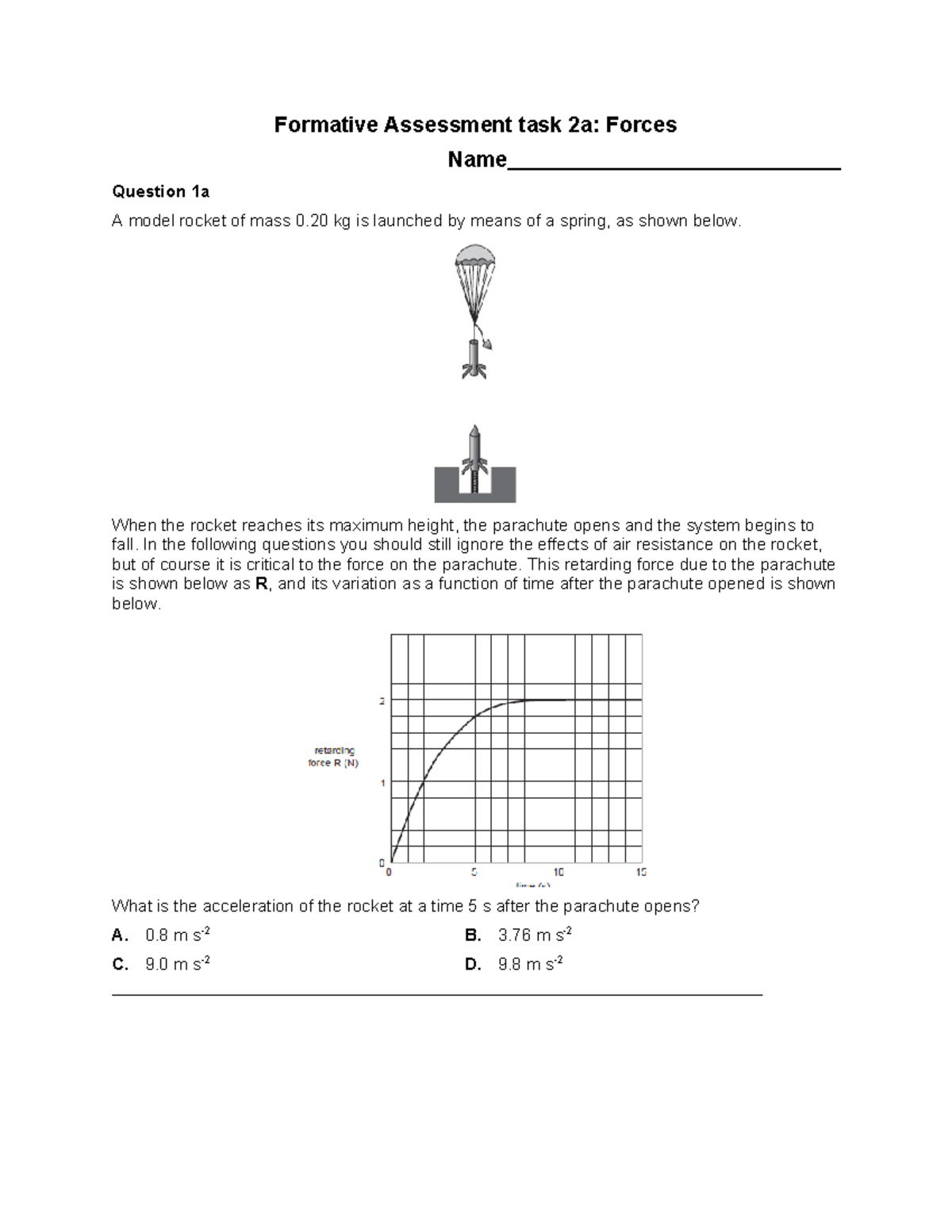 1.2a Forces follow up 2024 - Formative Assessment task 2a: Forces Name ...