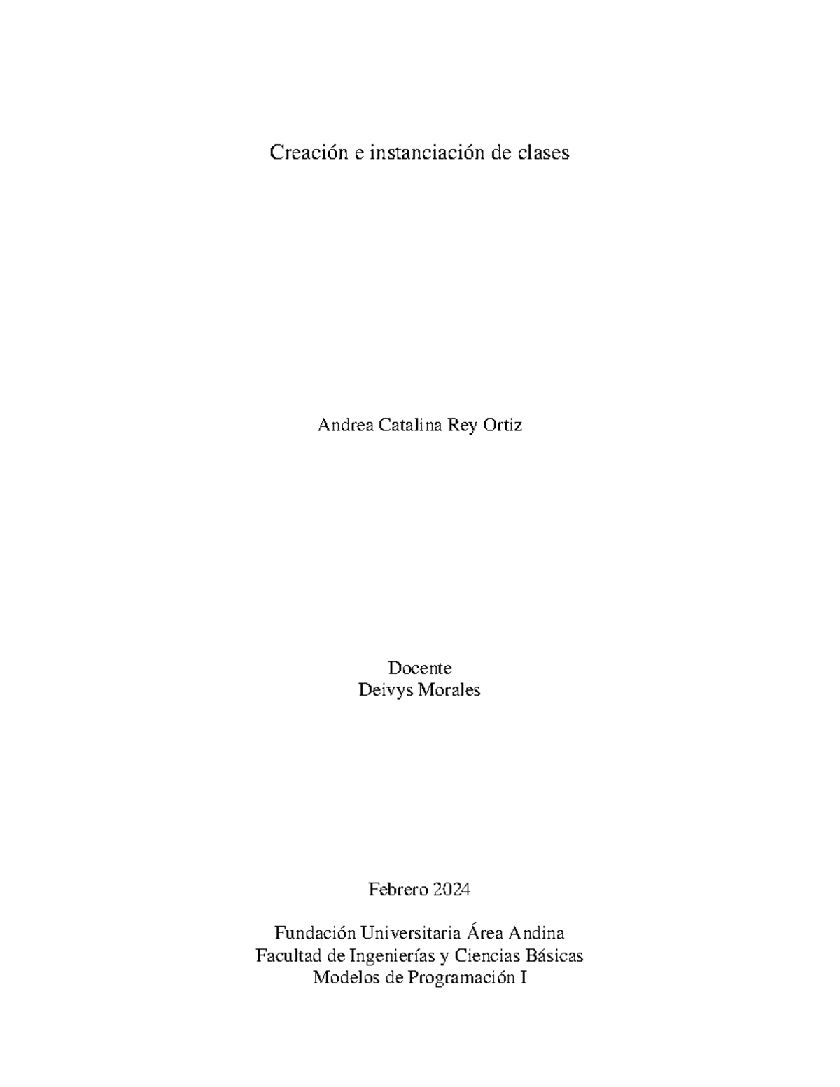 Modelos de Programacion Eje 1 - Creación e instanciación de clases ...
