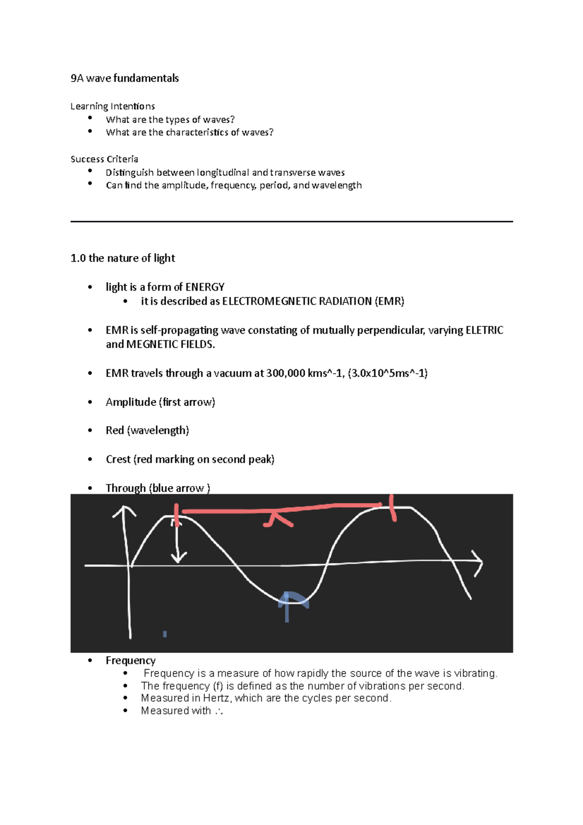 9A waves physics - yes - 9A wave fundamentals Learning Intentions What ...