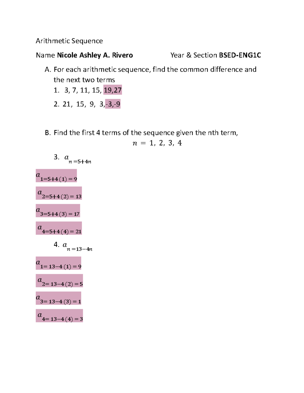 Arithmetic Sequence - REHYHERUY6KITY7KO7UI76O - Arithmetic Sequence ...
