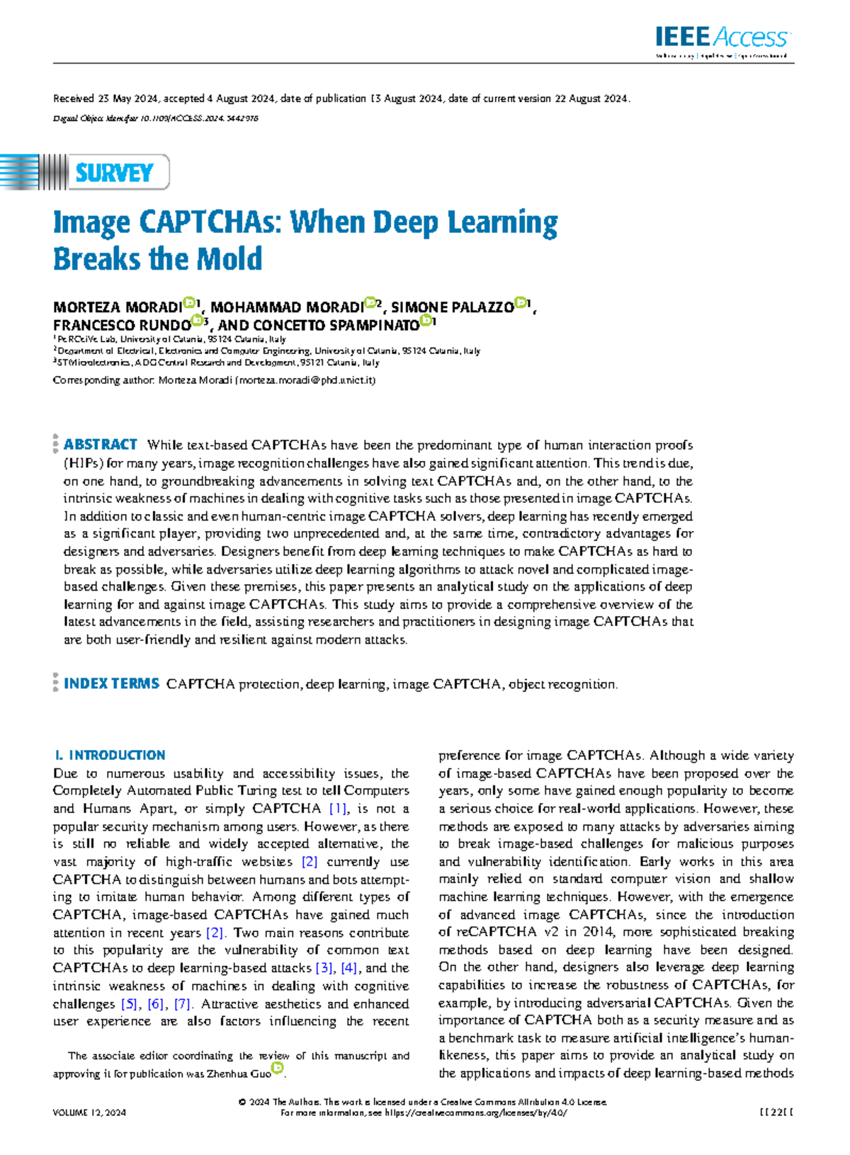 Image Captchas When Deep Learning Breaks The Mold Received 23 May 2024 Accepted 4 August 2024