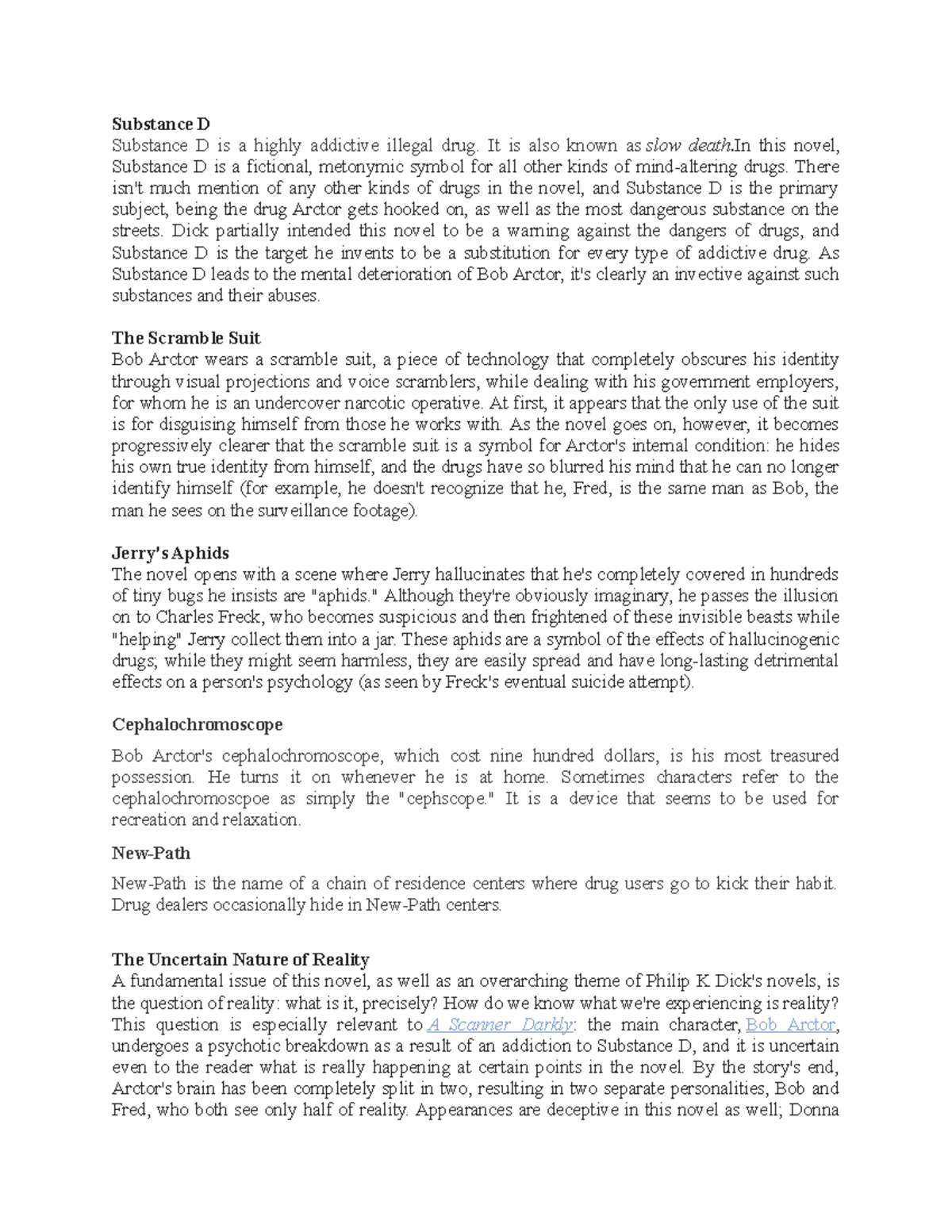 Script - Study - Substance D Substance D is a highly addictive illegal ...