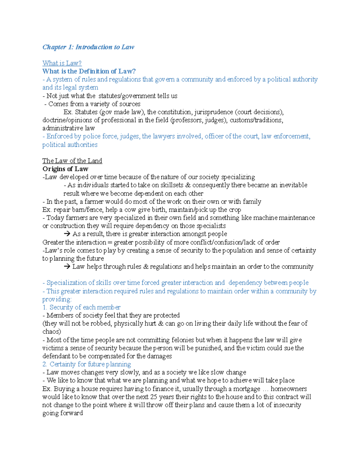 Chapter 1 MT 315 Chapter 1: Introduction to Law What is Law? - COMM 315 ...