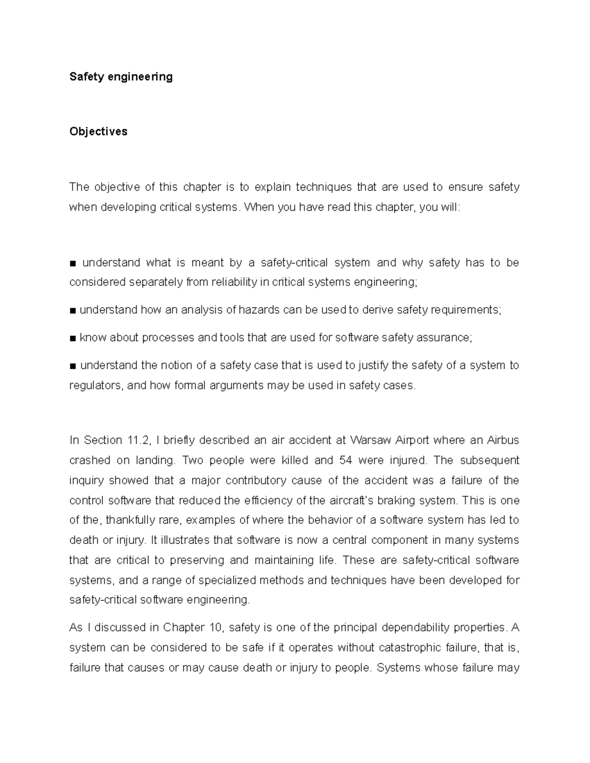 Safety engineering - Safety engineering Objectives The objective of ...