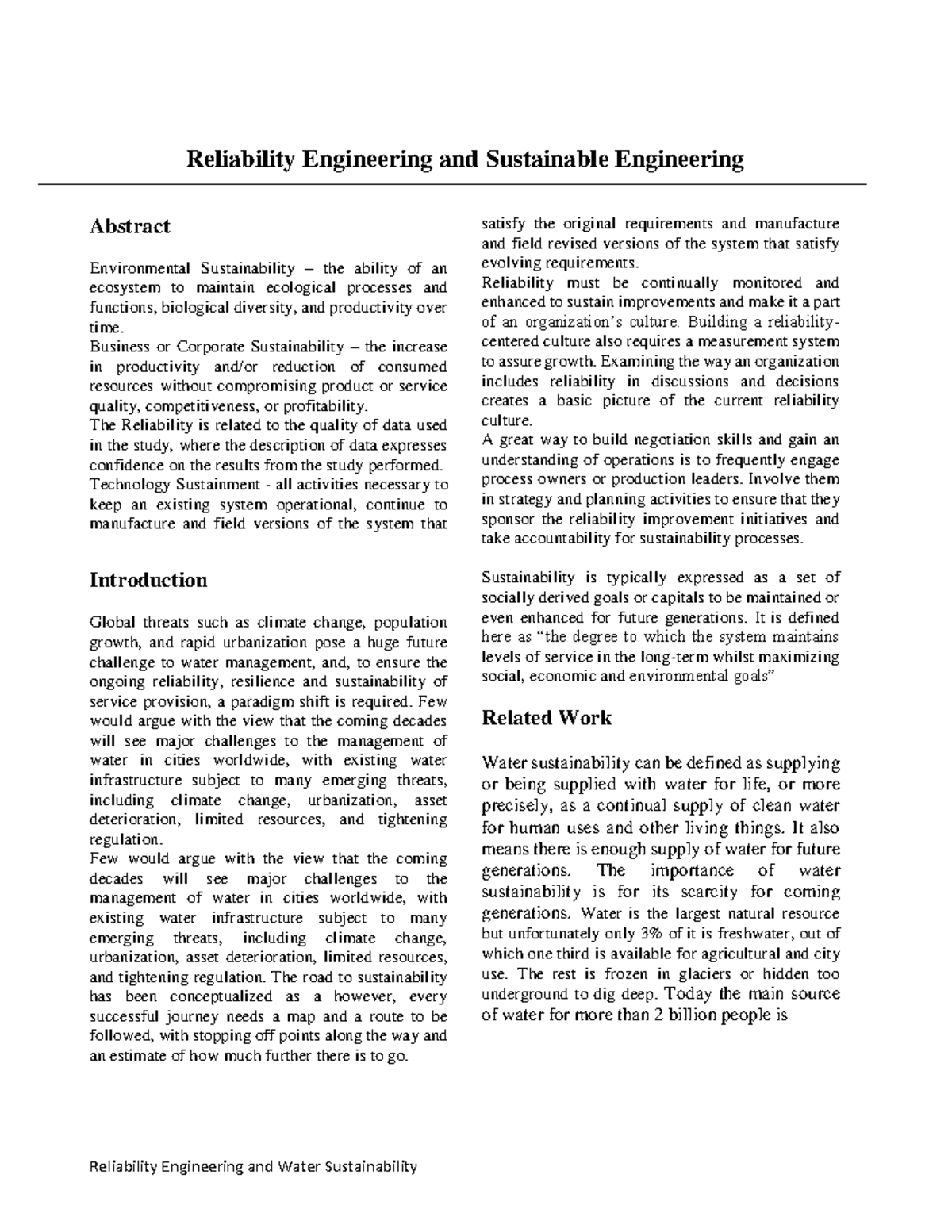 Course TECH 65700 Applied Reliability Engineering - Reliability ...