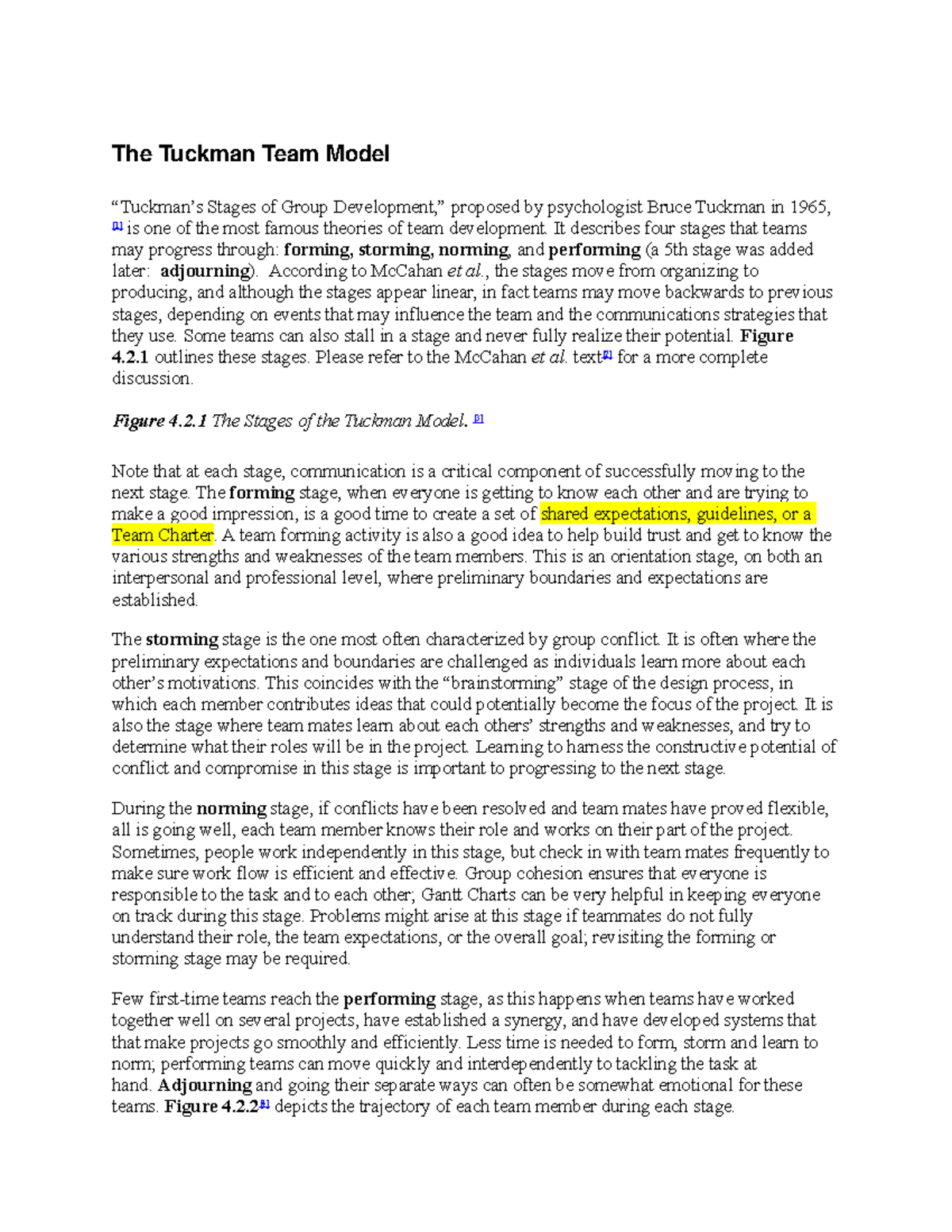 The Tuckman Team Model - The Tuckman Team Model “Tuckman’s Stages of ...