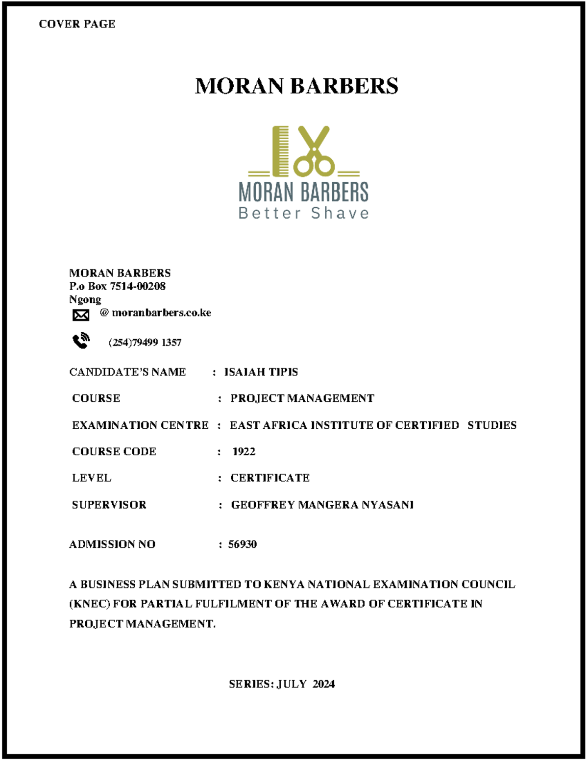 56930- Isaiah Tipis Business PLAN (Auto Recovered) - MORAN BARBERS ...