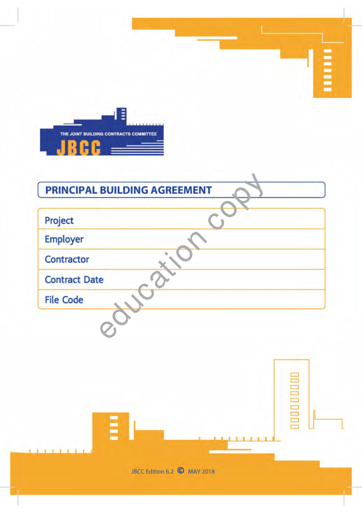 JBCC Agreement Template_ Education Copy_P6.2 May 2018 - education copy ...