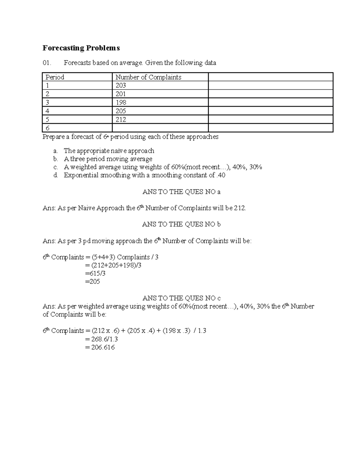 operational Forecasting math - Forecasting Problems Forecasts based on ...