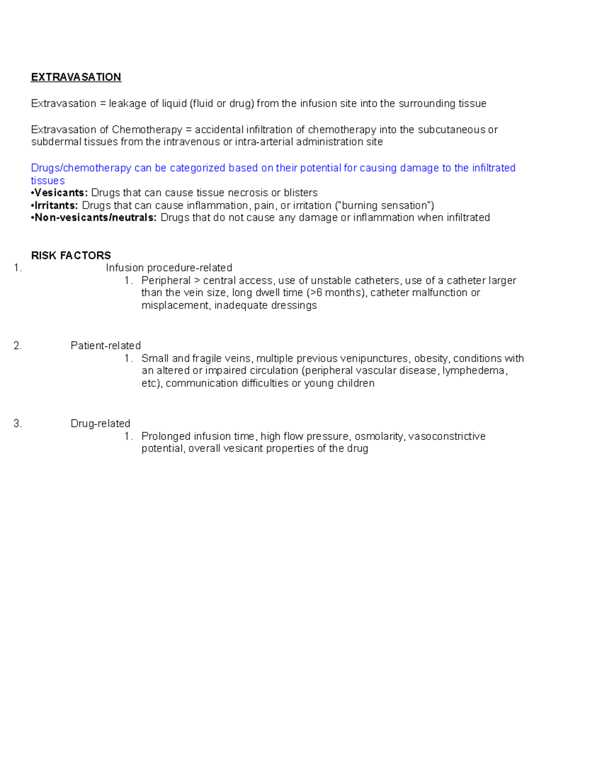 Extravasation: Thrombosis - EXTRAVASATION Extravasation = leakage of ...