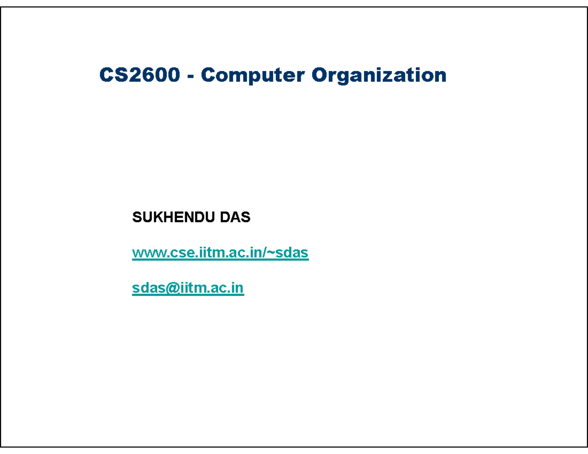 Comp org - notes of computer organization and architechture will will ...