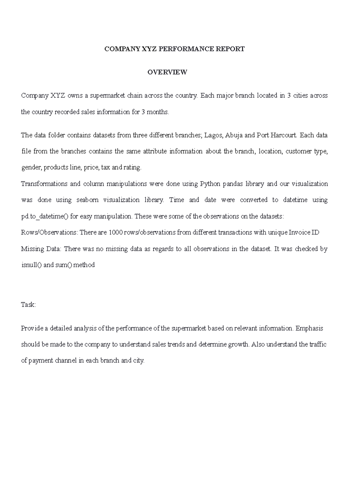 Company XYZ Report - Machine Design lecture Notes - COMPANY XYZ ...