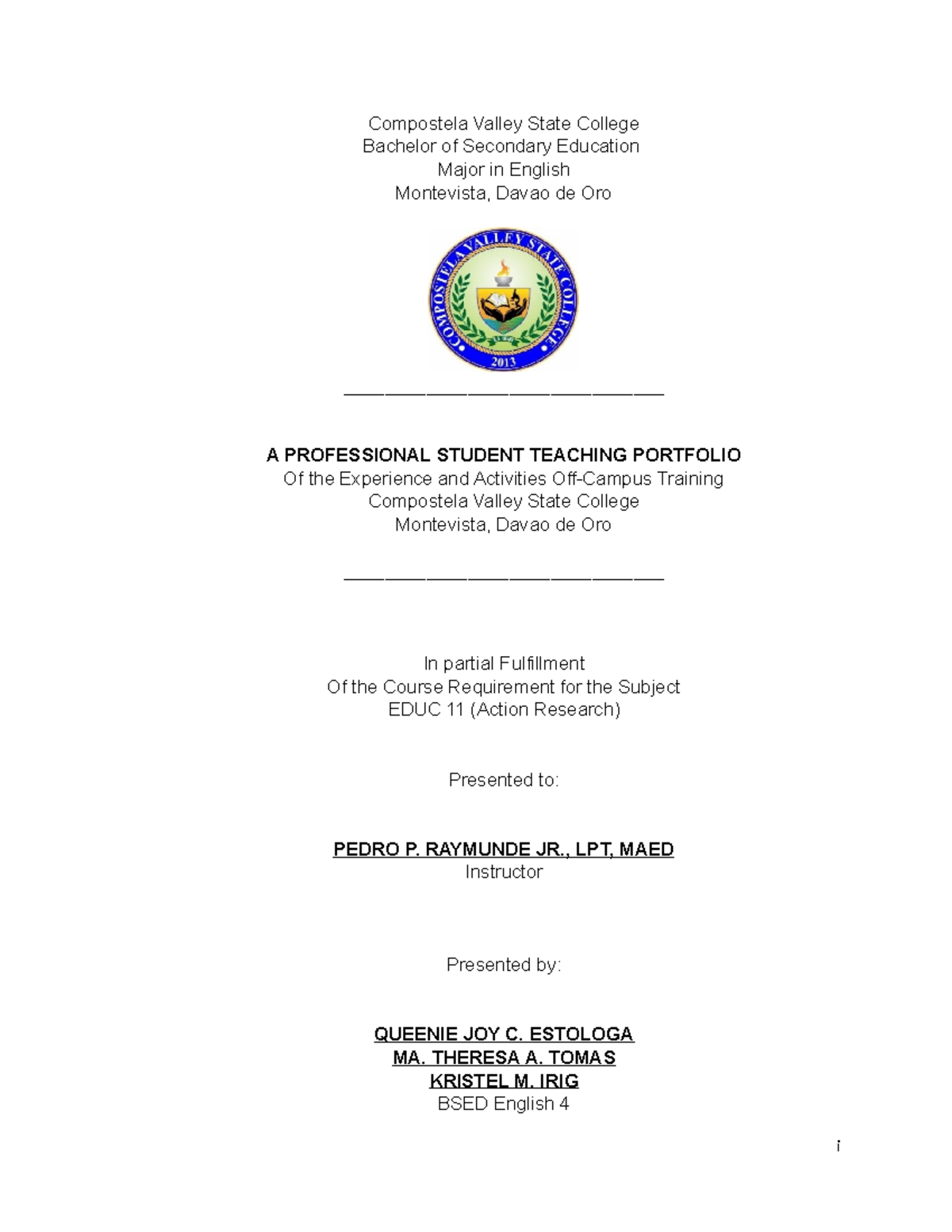 Practical-Research - Lecture - Compostela Valley State College Bachelor ...