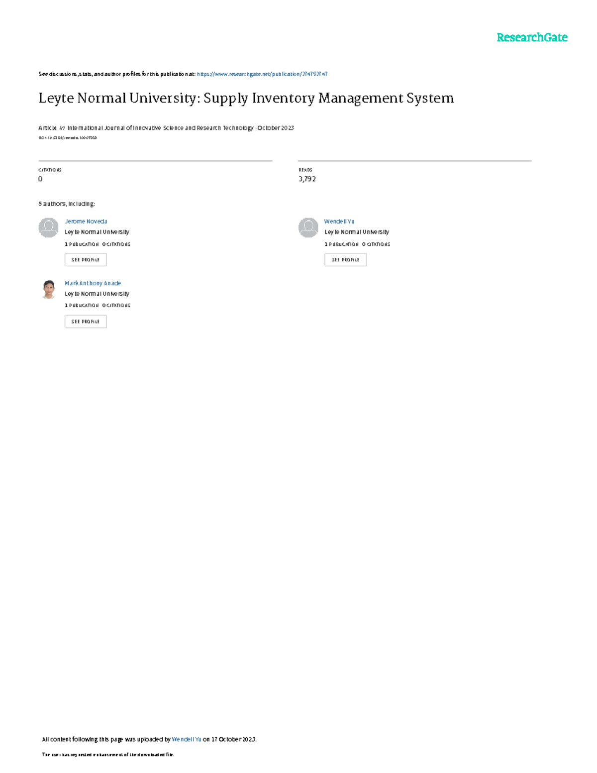 Ijisrt 23OCT411 - See discussions, stats, and author profiles for this ...