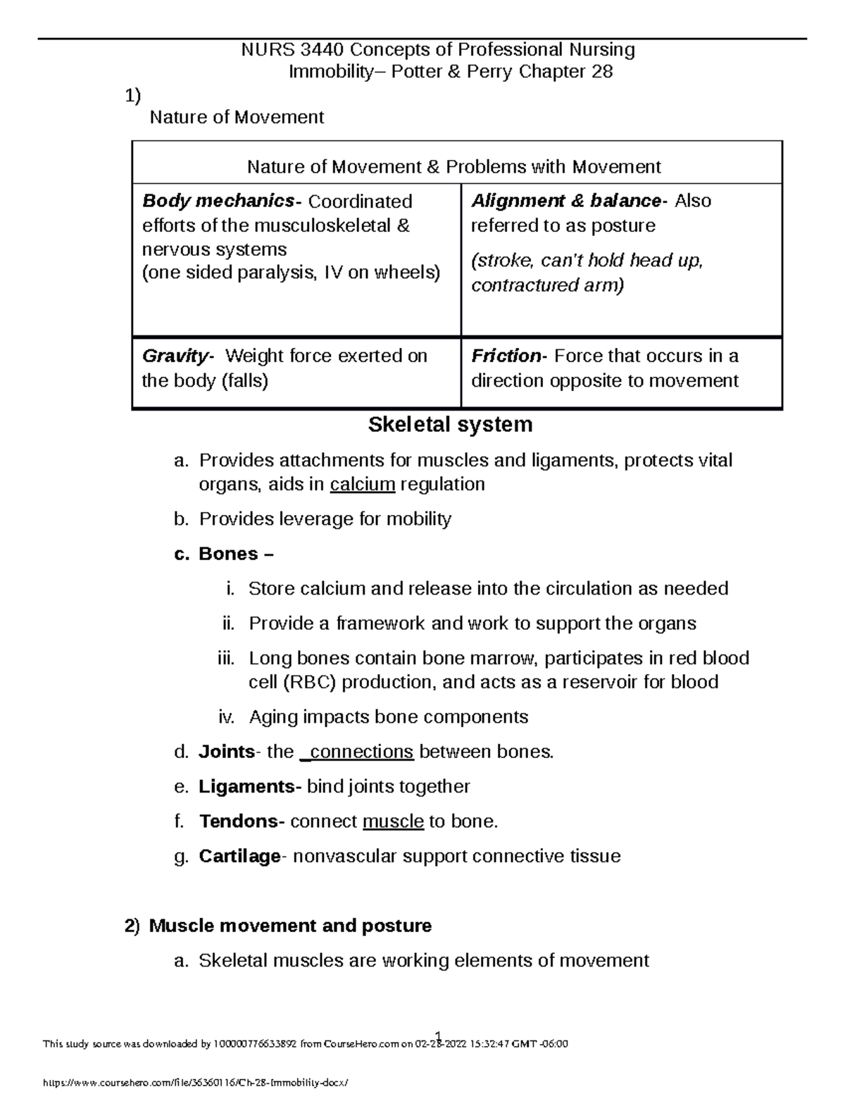 Concepts of Professional Nursing: Nature of Movement and its Effects ...