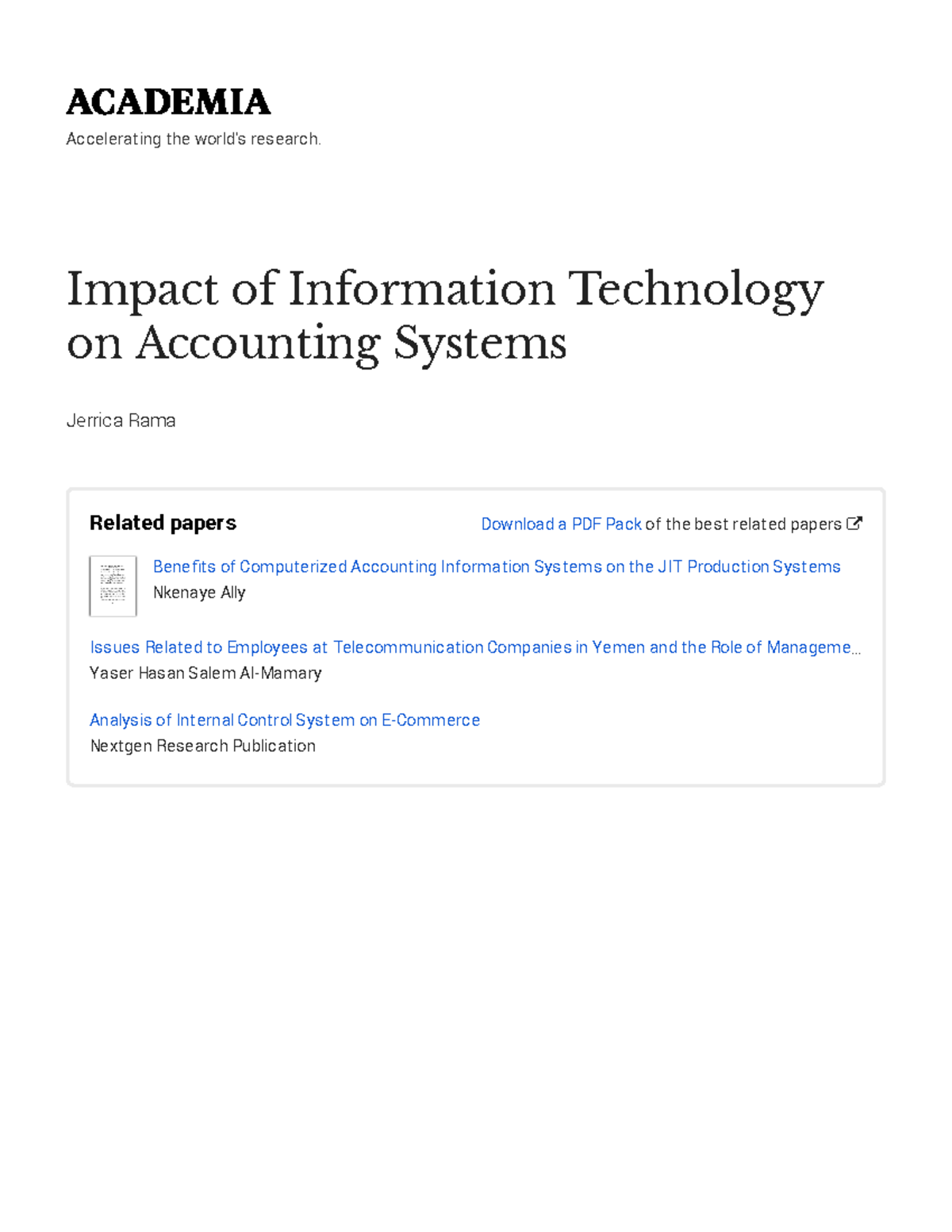 6 with cover page v2 - Accelerating the world's research. Impact of ...