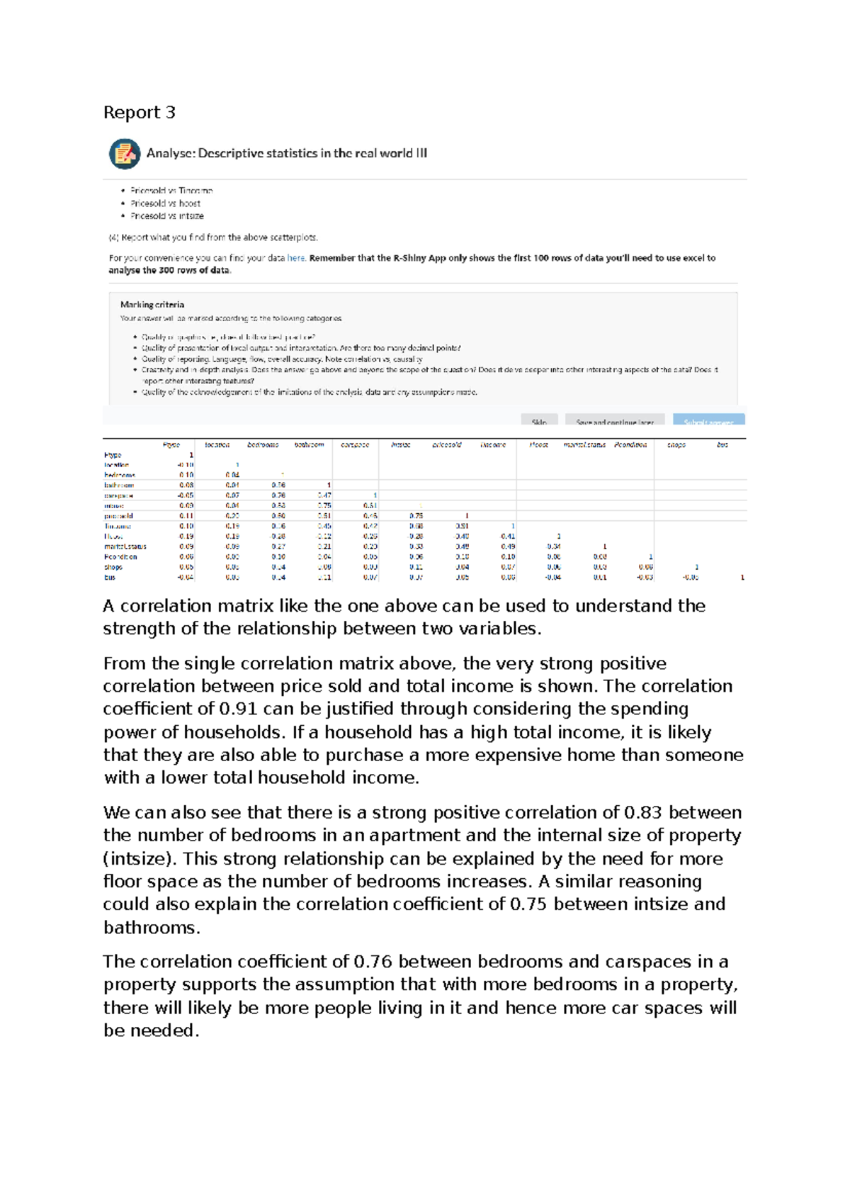 Chapter 3 SAQ Playconomics - Report 3 A correlation matrix like the one ...