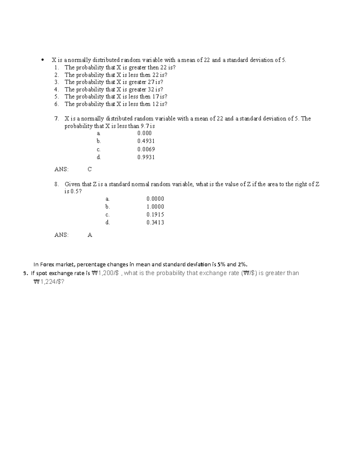 NRD examples - NRD Example Questions with Answers - X is a normally ...