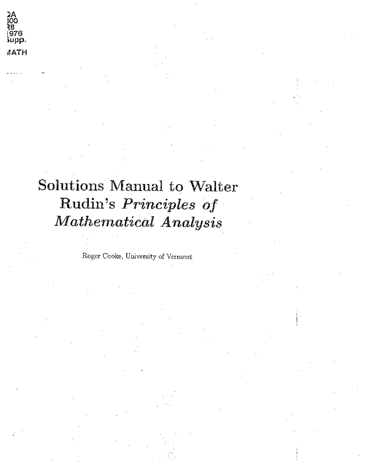 Rudin ch 5 - notes - Methods of Applied Mathematics - Studocu