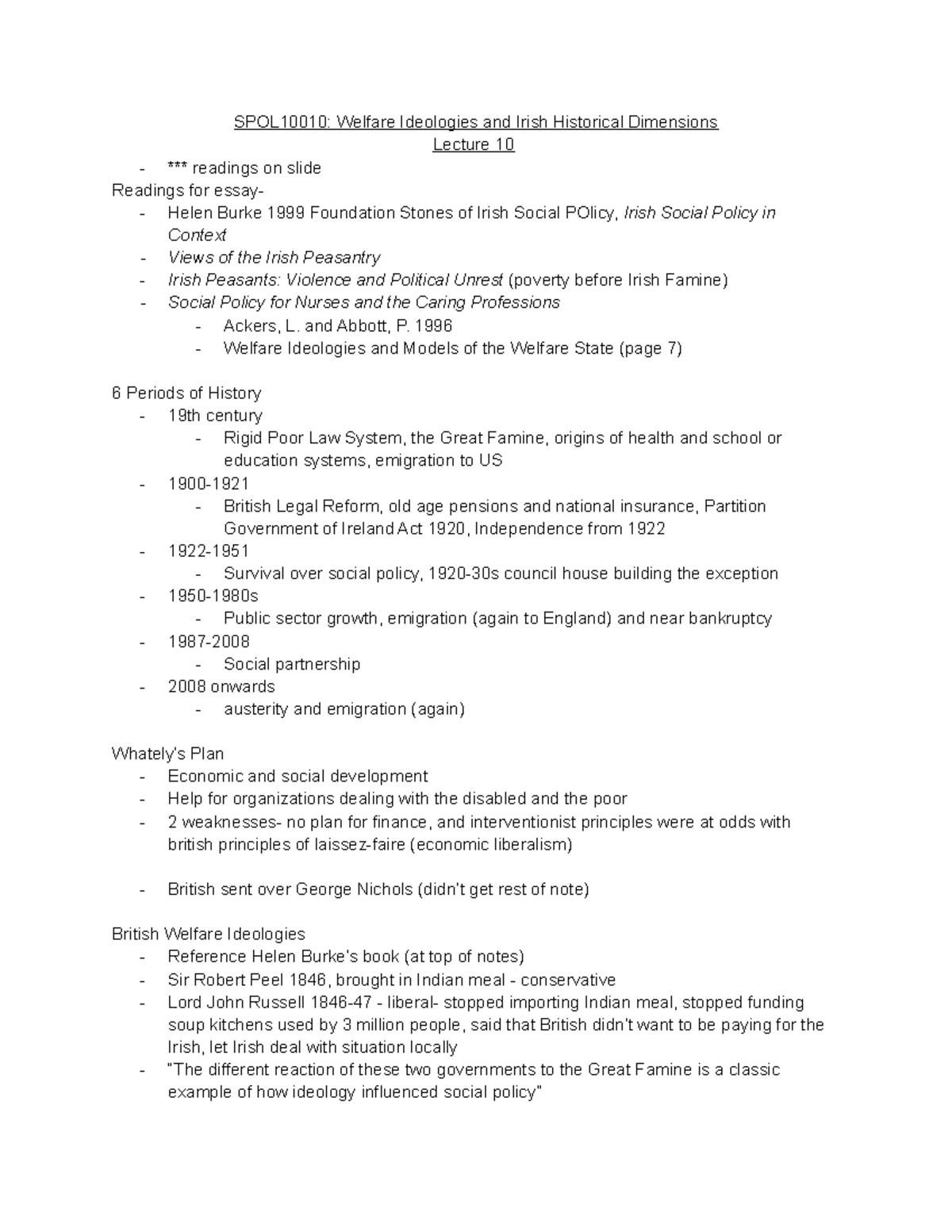 Lecture 10 - SPOL10010: Social Policy Theories and Concepts - SPOL10010 ...