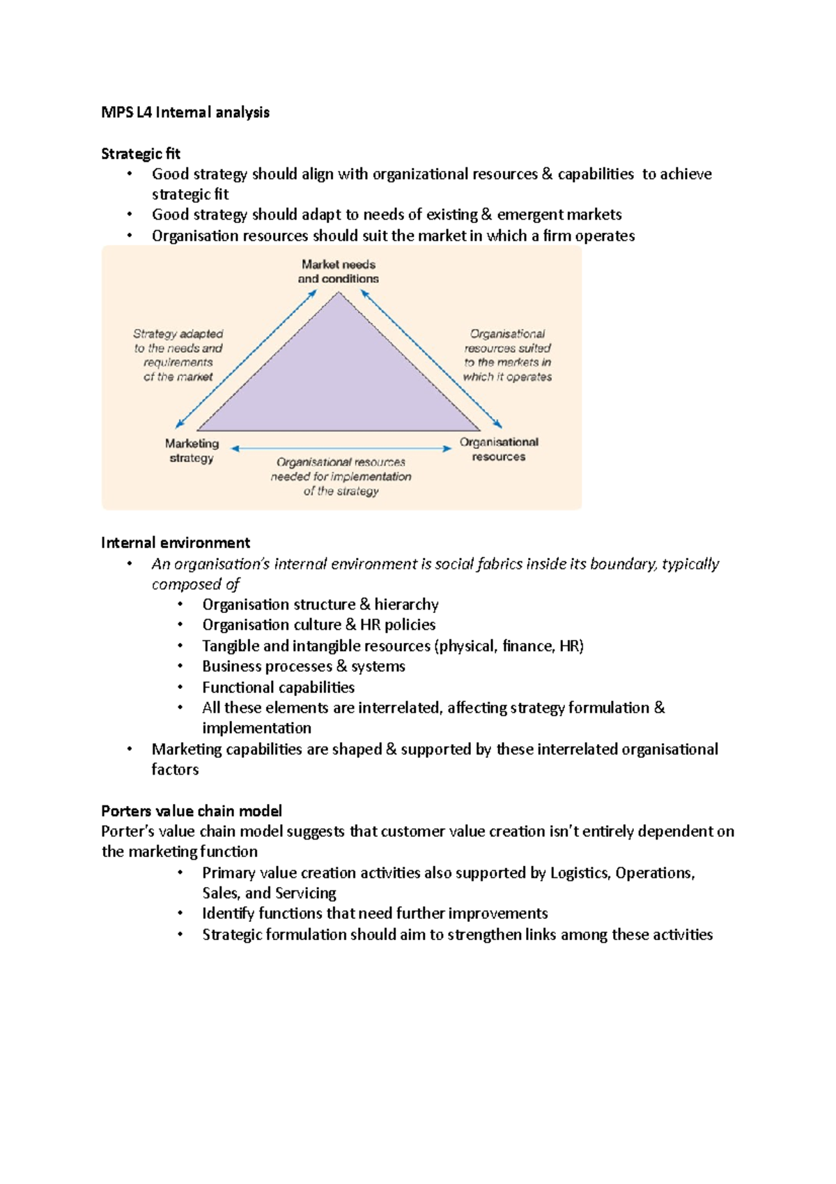 MPS L4 Internal analysis - MPS L4 Internal analysis Strategic fit ...