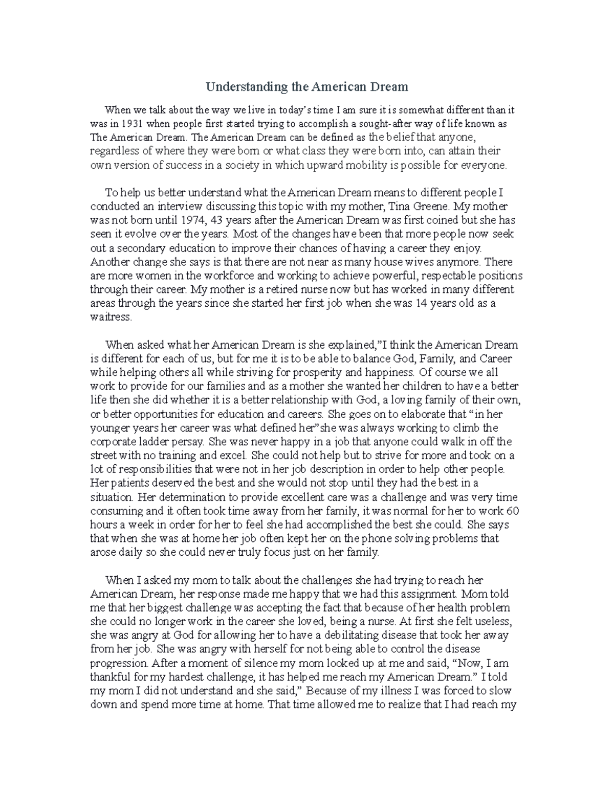 Understanding the American Dream MLA - Understanding the American Dream ...