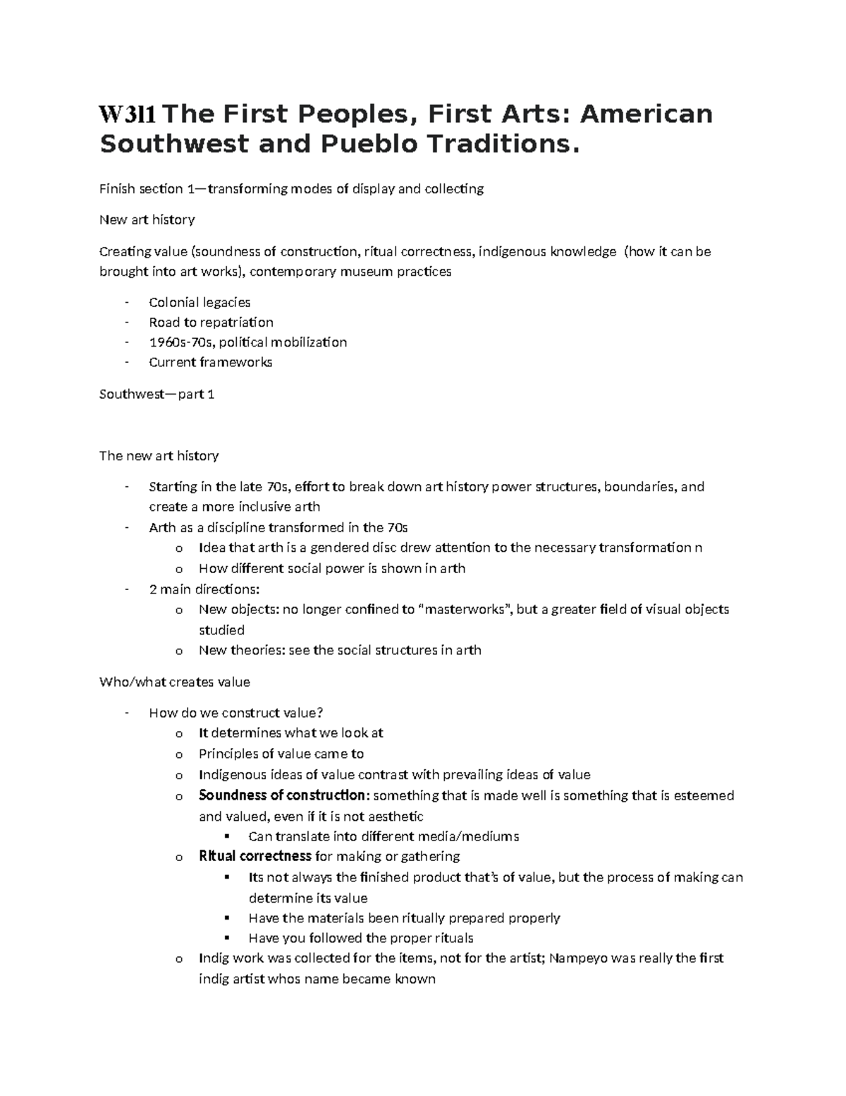 W3l1 The First Peoples, First Arts- American Southwest and Pueblo ...