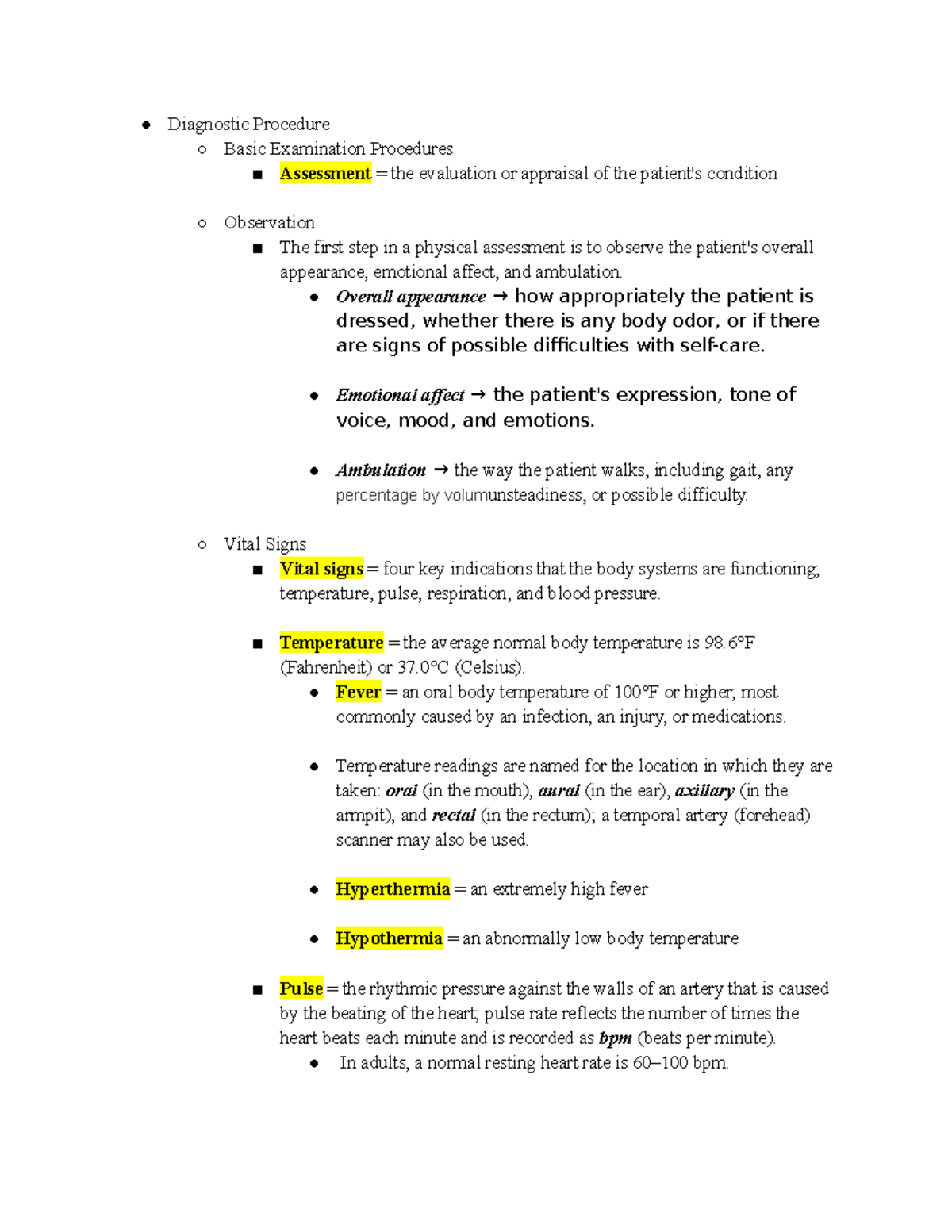 Diagnostic - Lecture notes 15 - Diagnostic Procedure Basic Examination ...