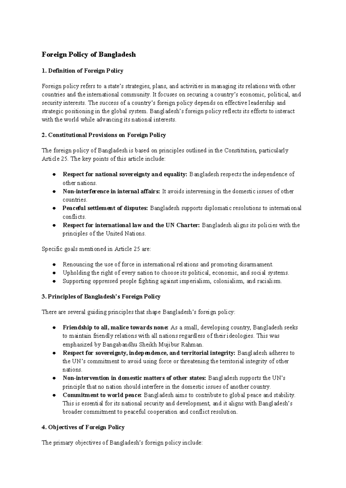 Foreign Policy of Bangladesh - Foreign Policy of Bangladesh Definition ...