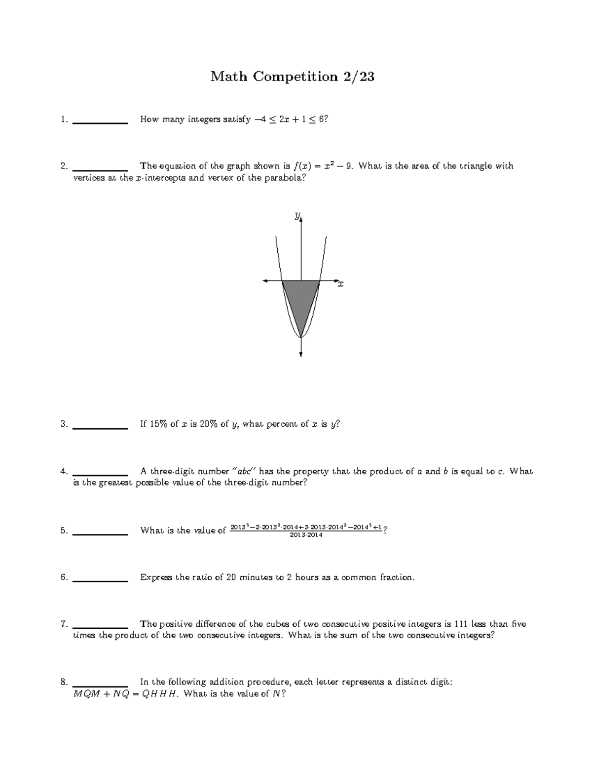 Jeeeeeeeeeeeeeeeeeeee - Math Competition 2/ How many integers satisfy − ...