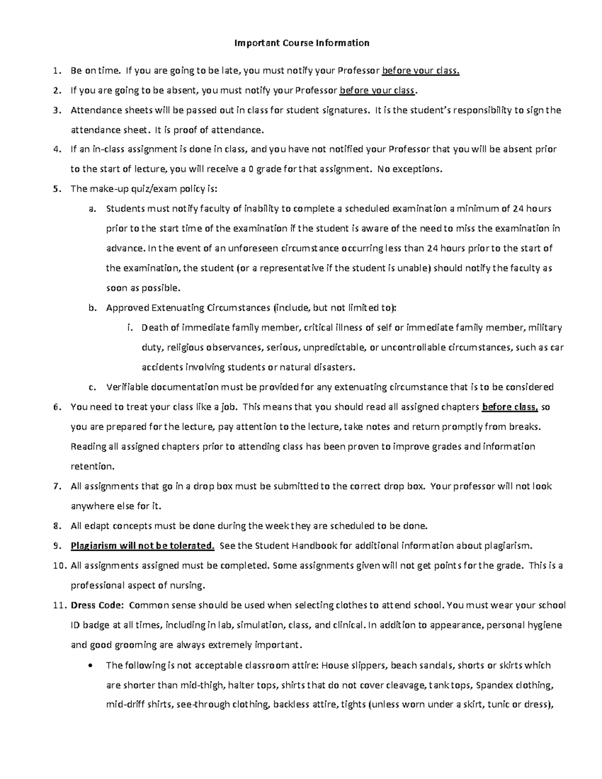 Important Course Information Template June 2023 - Important Course ...