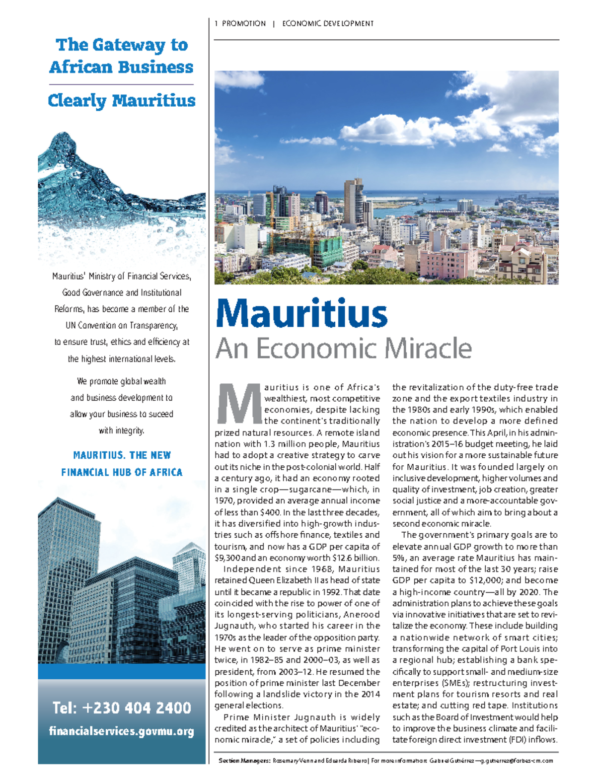 090715 Mauritius Ec Dev - 1 PROMOTION | ECONOMIC DEVELOPMENT M auritius ...