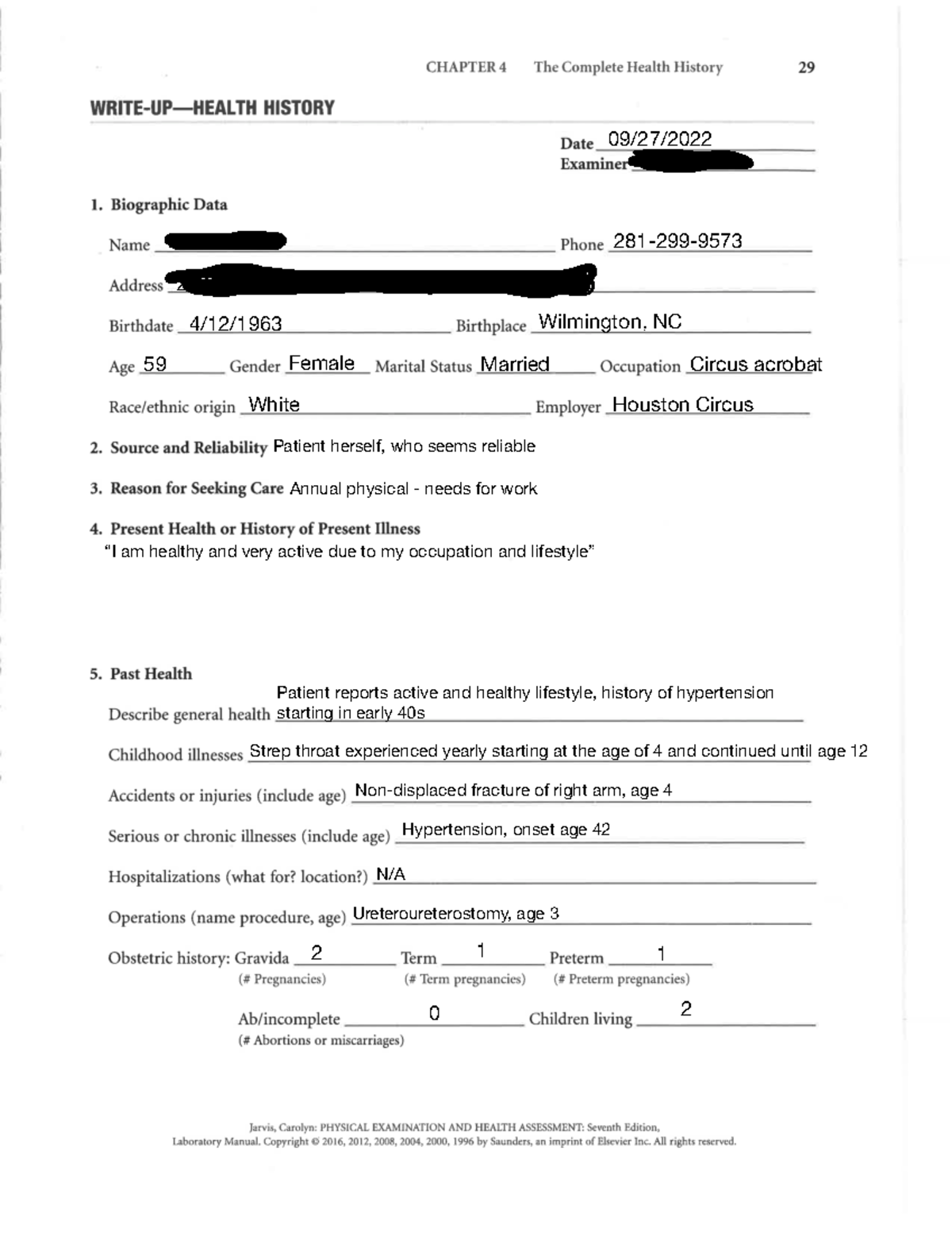 Health History Assignment copy - 09/27/ Elena Moore Lauren Swift 281 ...