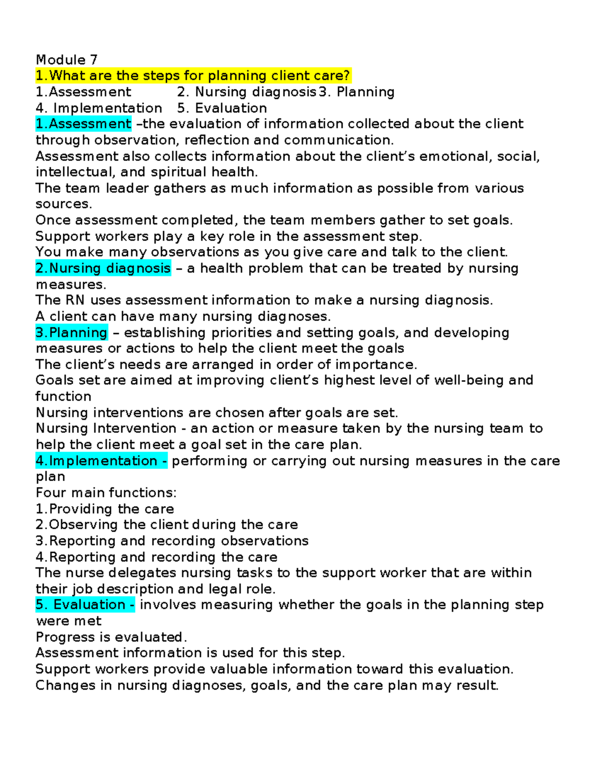 Module 7 test review 5th ed - Module 7 1 are the steps for planning ...