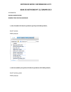 Practica guiada Inner JOIN SQL - INNER JOIN La sentencia INNER JOIN es ...