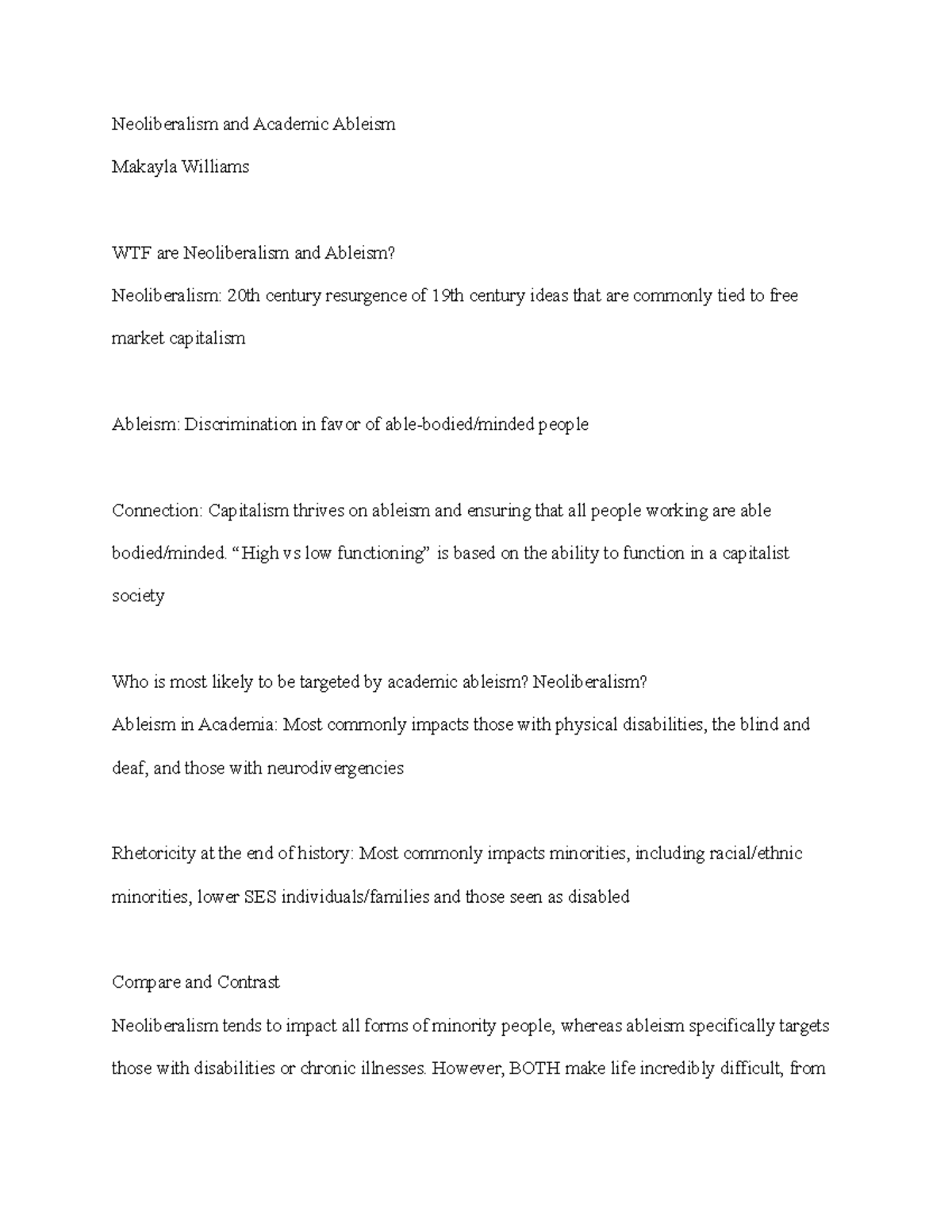 Neoliberalism and Academic Ableism - Neoliberalism and Academic Ableism ...