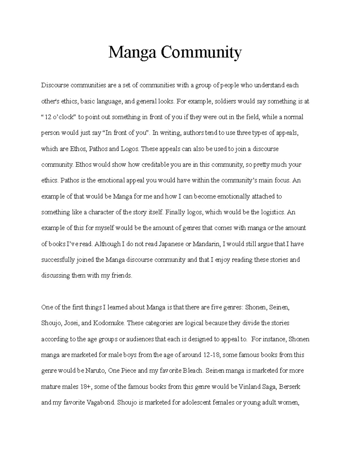 DCA Rough Draft - dca - Manga Community Discourse communities are a set ...