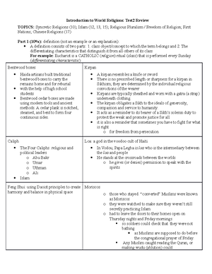 Course Outline Religion - Introduction to World Religions: Peace ...