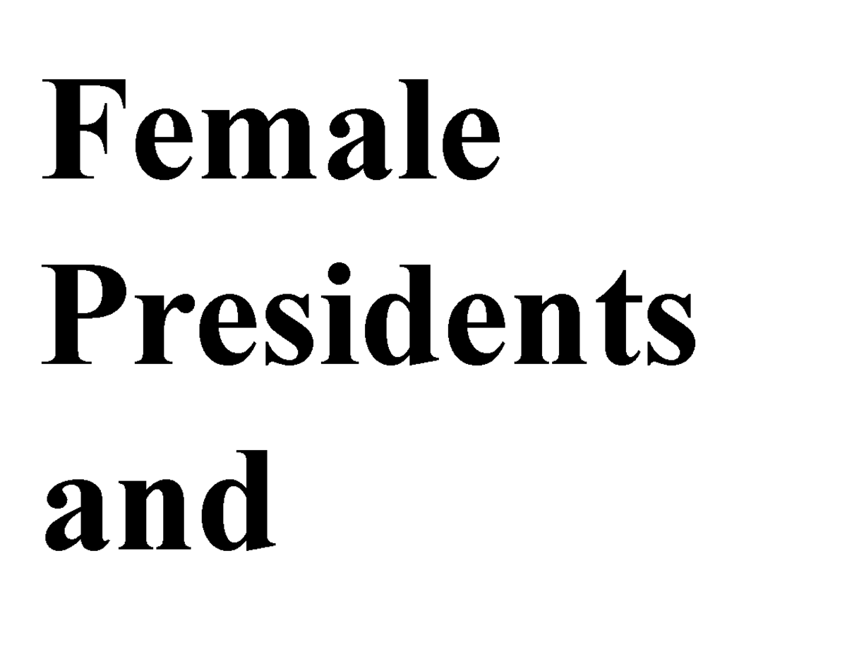 Female Presidents and Senators in the Philippines - Bachelor of ...