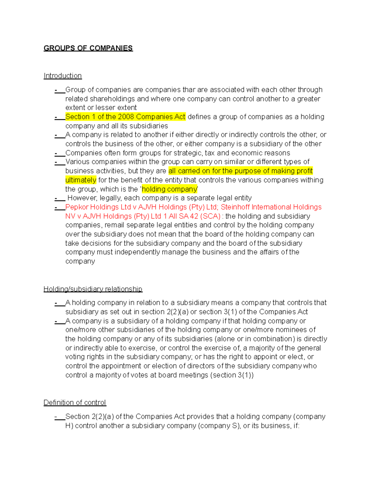 Groups OF Companies unit 5 - GROUPS OF COMPANIES Introduction - Group ...