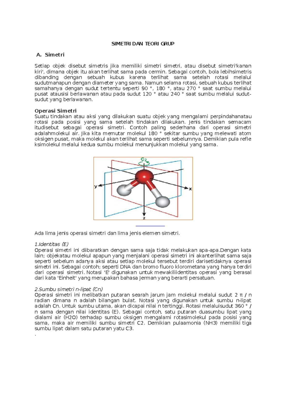 Simetri DAN Teori GRUP - SIMETRI DAN TEORI GRUP A. Simetri Setiap objek ...