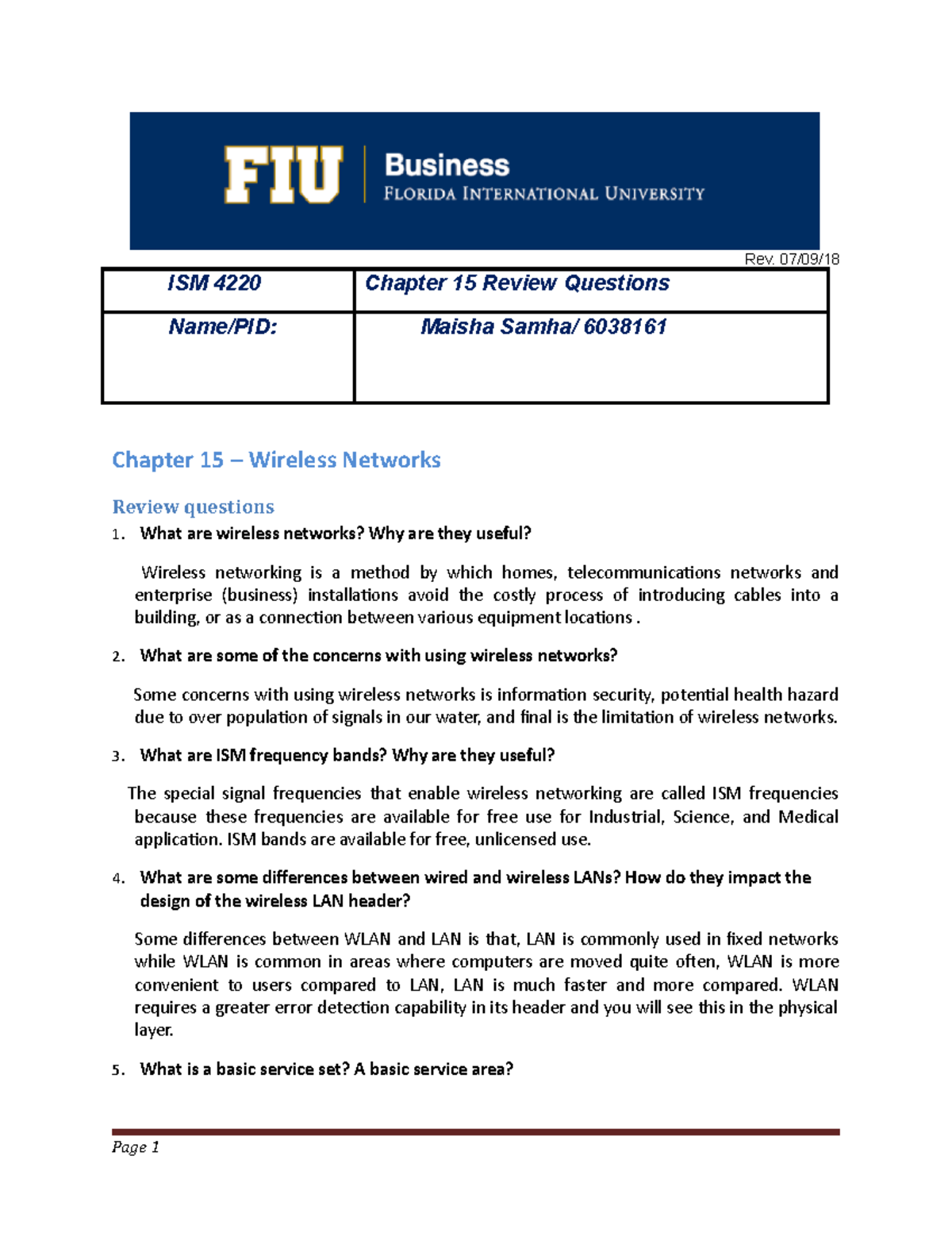 Ch15Rev-1 - Terms those were in the final. - Rev. 07/09/18 ISM 4220 ...