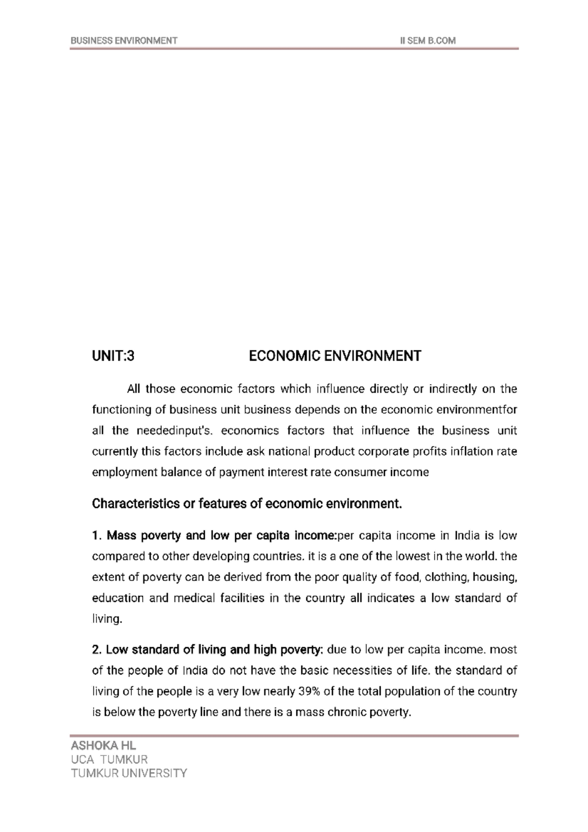 Business environment - unit 3 - Environmental Studies - Studocu