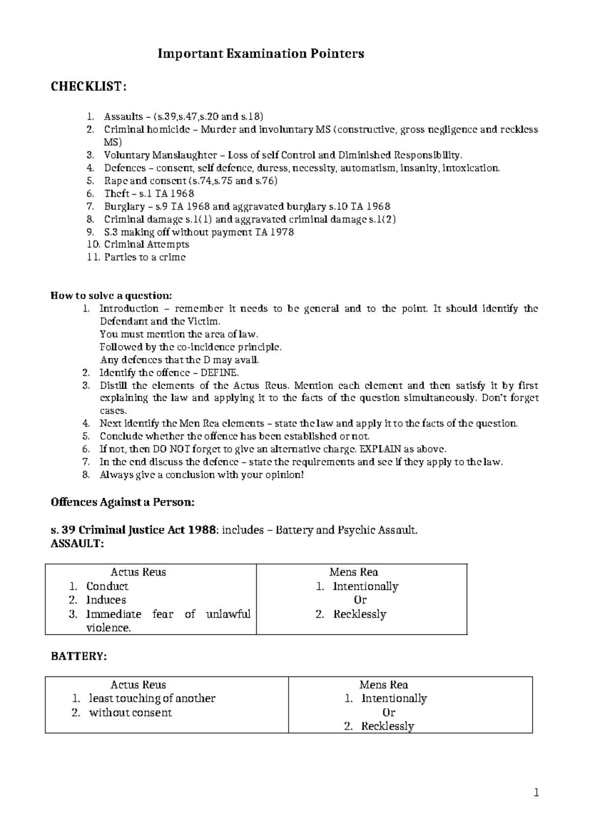 Important exam pointers updated - Important Examination Pointers ...