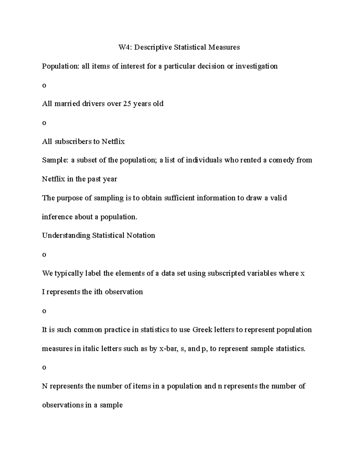 W4 Descriptive Statistical Measures - W4: Descriptive Statistical ...